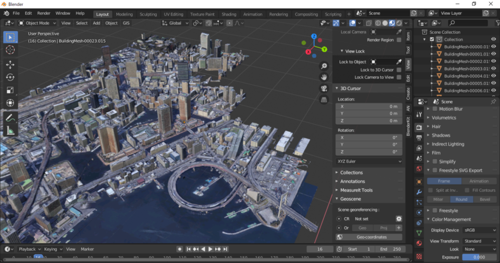 [Blender] [Maps Models Importer] Google Maps を利用して街の雛形を作る | ken26uのメモ